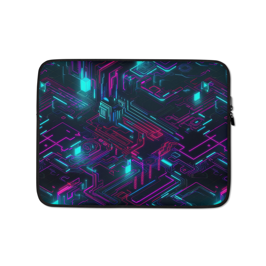 Cyberspace Circuits - Blue - Laptop Sleeve - CyberPunk.Art
