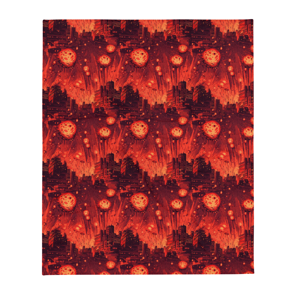 Meteor Strike Red Throw Blanket CyberPunk Art Meteor Strike Red Throw Blanket CyberPunk Art